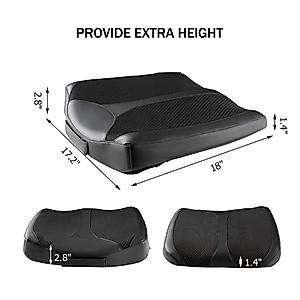 QYILAY Car Memory Foam Heightening Front Seat Cushion for Short People Driving, Hip(Coccyx/Tailbone) and Lower Back Pain Relief Butt Pillows, Adult Booster Seat for Car. (Black)