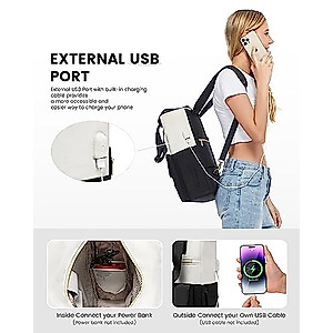LOVEVOOK Laptop Backpack for Women, Convertible Work Backpack Purse, Laptop Tote Bag with USB Port,Teacher Nurse Work Bags for Women, Cute Waterproof Computer Daypacks for College Travel