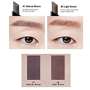 CLIO Kill Brow Auto Hard Eyebrow Pencil | Dual-End, Long Lasting, Waterproof, Smudge-Resistant, Spoolie Brush, Sharpener | Natural Brown (#01)
