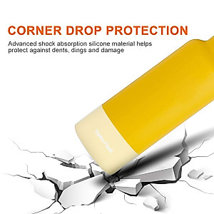 CHEETAH Protective Boot for Hydroflask Water Bottle 12oz - 40oz, BPA Free Bottom Silicone Sleeve Cover, Compatible with All Water Bottles with Bottom Width of 2.87-3.56in (32-40oz, Clear)