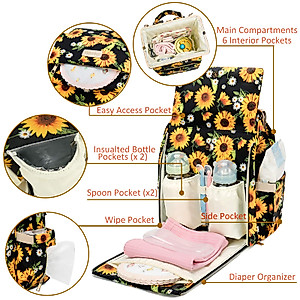 COALA HOLA Baby Diaper Backpack with Changing Pad, Multi-function Baby Bag, Waterproof Diaper Bags