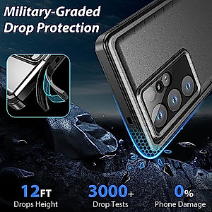 SPORTLINK for Samsung Galaxy S23 Ultra Case Waterproof - Built in Lens & Screen Protector[IP68 Underwater][6.6FT Military Dropproof][Dustproof] Full Body Shockproof Case for Galaxy S23 Ultra 6.8’’