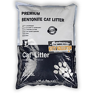 Kitty Kollection - Premium Bentonite Cat Litter, Easy-to-Clump Super Absorbent Kitty Litter with Excellent Odor Control, Toxin-&-Dust-Free Unscented Cat Litter, 5L