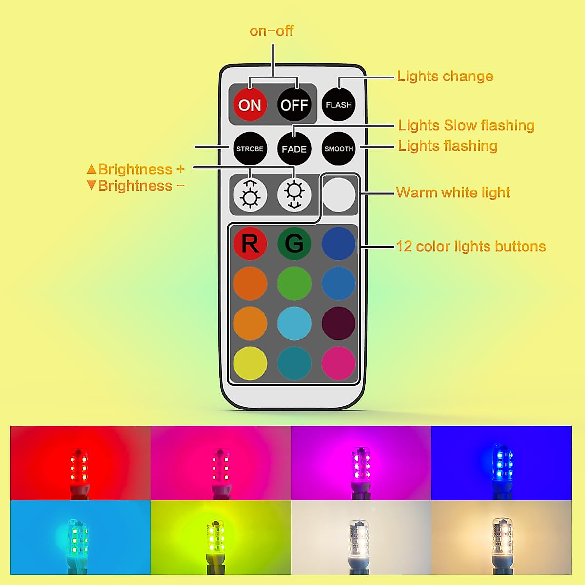 Aegislogic AEG G9 RGB Color Changing LED Bulbs, Remote Control & Dimmable, 2W Replaces 20W Halogen, 4 Moods, T4 Bi-Pin Base, 300LM, 3000K (2 Pack) - Color Changing Light Bulb with Remote