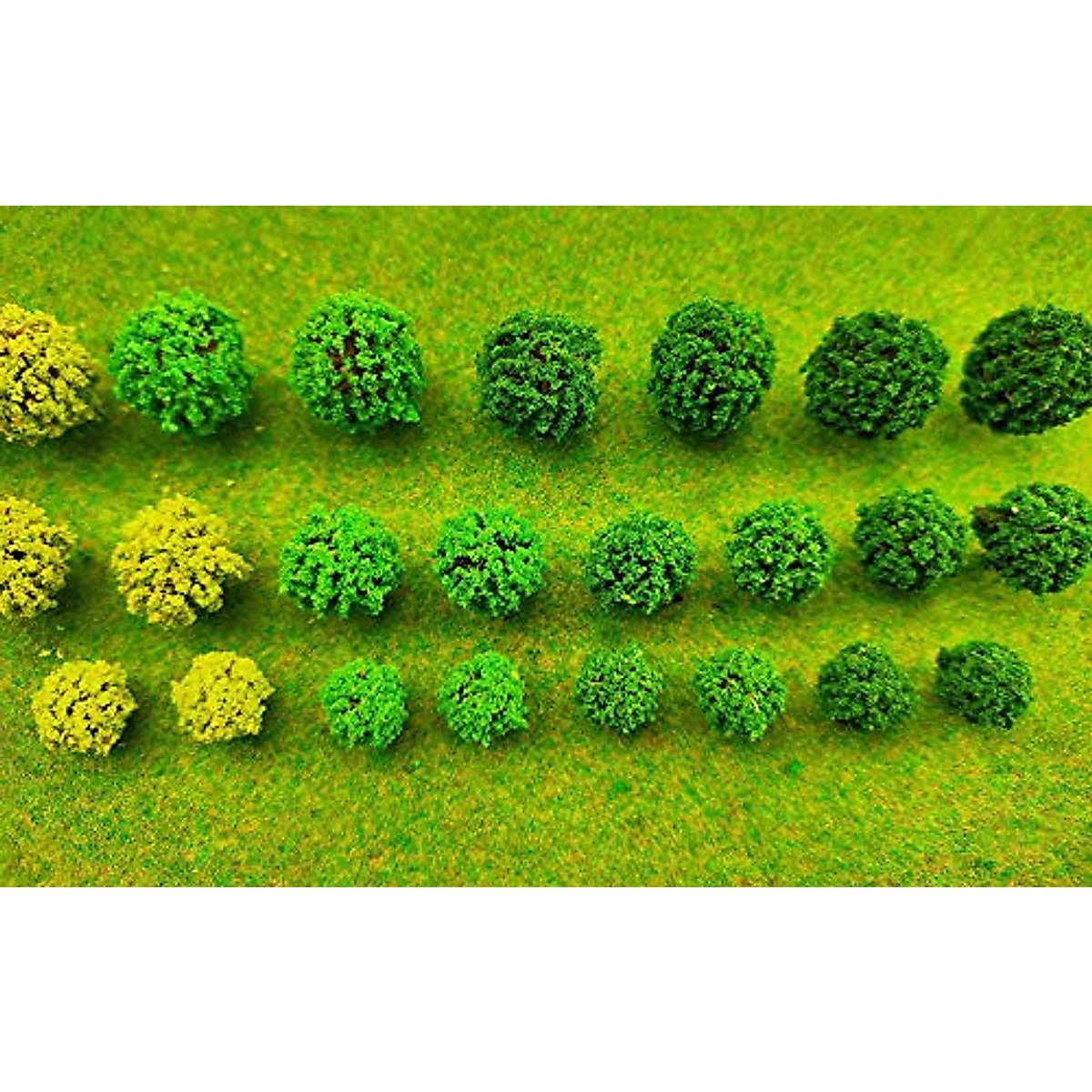 24Pcs Mini Model Trees Mixed Bush Trees Vegetation Groups Shrubs for Model Train Scenery Architecture Trees Model Scenery Trees Fake Trees with No Stands