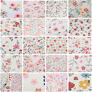 Nodsaw Floral Print Cotton Charm Pack, 5 inch Precuts Quilting Fabric Bundle, 5" Quilt Charm Squares