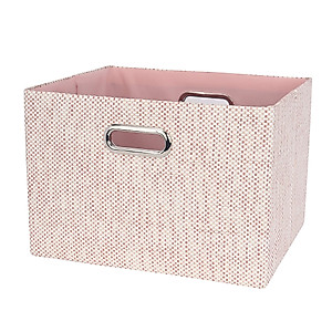 Lambs & Ivy Foldable/Collapsible Storage Bin/Basket Organizer with Handles, Pink