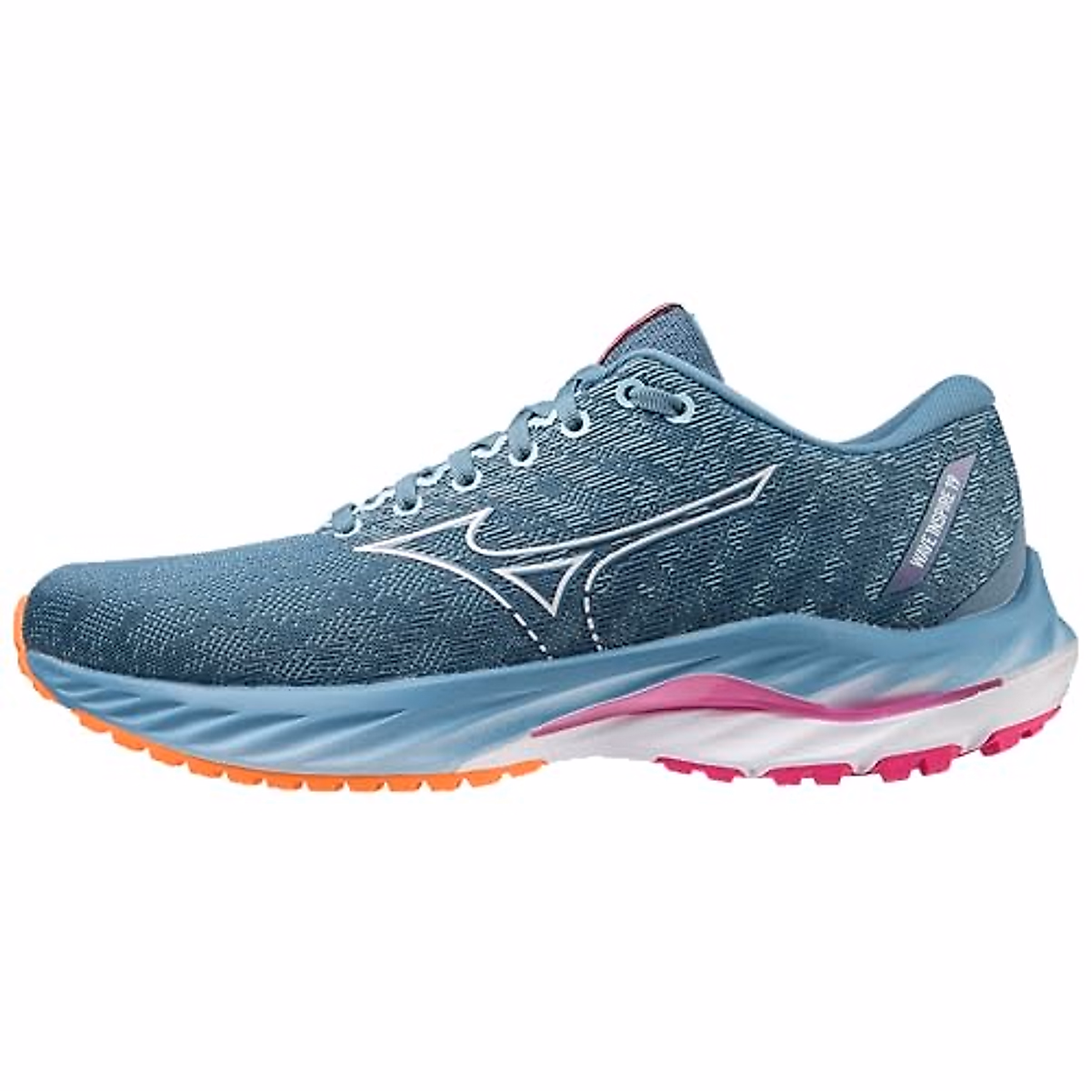 Mizuno Women's Wave Inspire 19 Running Shoe, Provincial Blue/White, 9