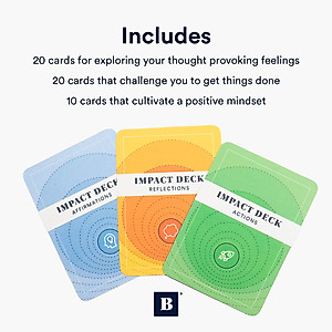 BestSelf Impact Deck - 20 Reflection & 20 Action Cards to Grow in Courage Over Comfort with 10 Affirmation Cards for Motivation