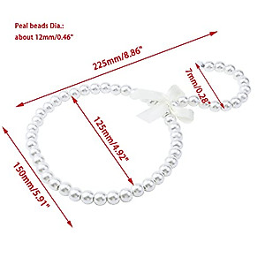 LC LICTOP White Peal Beads Scarf Organizer for Neckties, Shawls Scarves, Veils