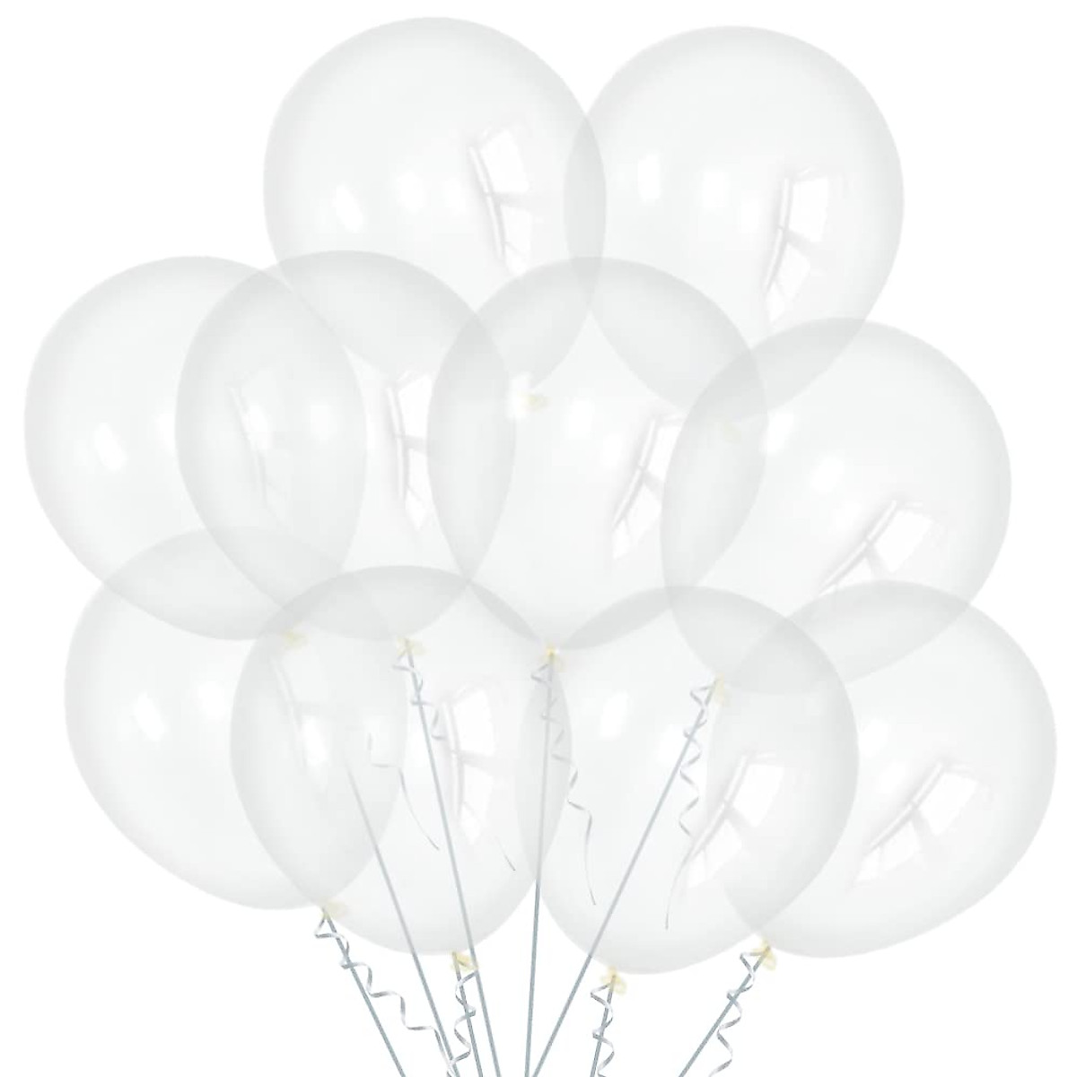 BEISHIDA 100 Pack 10 Inch Clear Balloons Transparent Party Balloons, Latex Matte Round Balloons for Birthday Party, Baby Shower, Girls Kids Party, Wedding Graduation Anniversary