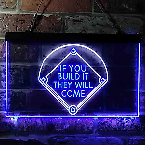 ADVPRO If You Build it They Will Come Baseball Court Dual Color LED Neon Sign White & Blue 16 x 12 Inches st6s43-i3747-wb