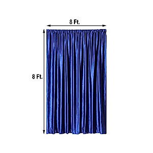 Efavormart 8Ft H x 8Ft W Premium Royal Blue Velvet Backdrop Curtain Panel Drape Background for Events