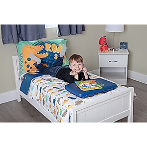 Baby Boom Funhouse Dinosaurs Kids Lap Desk with Storage - Folding Lid & Collapsible Design - Portable for Travel or use in Bed at Home - Great for Writing, Reading, Blue, 1 Count