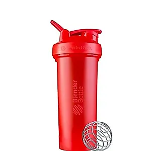 BlenderBottle Classic V2 Shaker Bottle Perfect for Protein Shakes and Pre Workout, 28-Ounce, Red