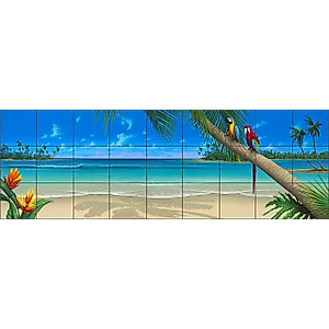 "A Perfect Day" by David Miller - Artwork On Tile Ceramic Mural 12.75" x 38.25" Kitchen Shower Backsplash