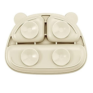 PandaEar 2 Pack Silicone Baby Suction Plates with 2 Spoons for Self Feeding, 100% Silicone Kids Toddler Suction Plates, Divided Baby Plate Set, Microwave & Dishwasher Safe, BPA Free