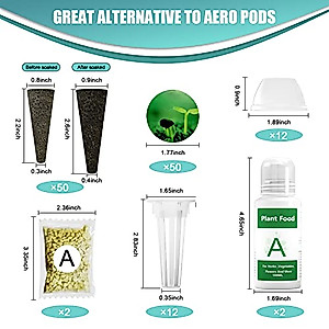128 pcs Seed Pod Kit for Aerogarden, Grow Anything Kit for Hydroponics, Hydroponics Supplies with 50 Grow Sponges, a&b Hydroponic Nutrient Plant Food, 50 Pod Labels, Compatible with IDOO, QYO, LYKO