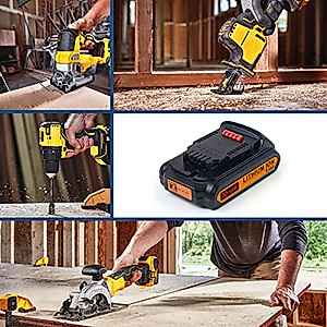 2Pack 3.0Ah DCB207 DCB206 Replacement for Dewalt 20Volt Max Lithium Battery DCB200 DCB201 DCB203 DCB204