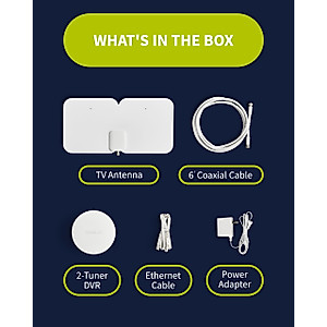 Tablo 4th Gen 2-Tuner Over-The-Air (OTA) DVR + 35-Mile Indoor TV Antenna - Watch, Pause & Record Live TV, News, Sports & Movies Throughout Your Home Over Wi-Fi - 50+ Hrs Recording - No Subscriptions