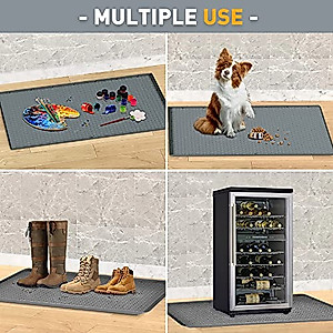 Meltset Under Sink Mats for Kitchen Waterproof 34" x 22" Silicone Under Sink Liner with Drain Hole Flexible Sink Tray for Kitchen Bathroom Laundry Room, Hold up to 3 Gallons Liquid (Gray)