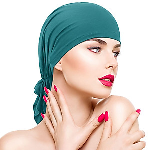 6 Pieces Head Scarf for Women Slip on Pretied Head Scarves Cancer Headwear Turban Hat Beanie Wrap (Soft Colors)