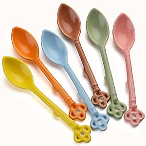 Small Coffee Spoons Ceramic Espresso Spoons set of 6 Demitasse Spoons for Coffee Dessert Tea Ice Cream