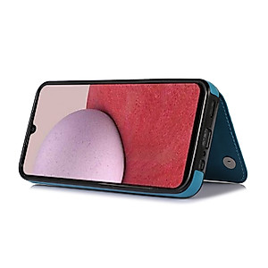 Asuwish Phone Case for Samsung Galaxy A14 5G with Tempered Glass Screen Protector Card Holder Wallet Cover Stand Flip Leather Cell Accessories Glaxay M14 A 14 4G 14A 14M G5 Cases Women Men Blue