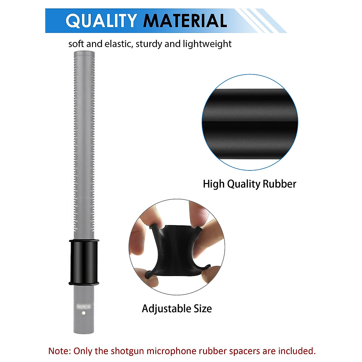 Etour 6 Pcs Microphone Shock Mount Rubber Spacer Tube Microphone Sleeve Washer Compatible with Sony Camcorder Rode NTG, Sennheiser MKH Shotgun Mic FX3,FS7,FX6,FX8,FX9,NX80,FS5