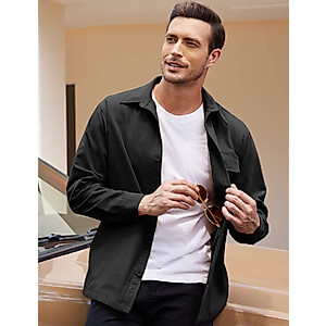 COOFANDY Men's Work Jacket Casual Designer Warm Shirt Jacket Outdoor Hiking Jackets