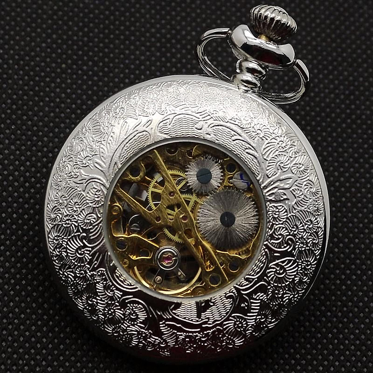 Brelsen Signature Silver Mechanical Demi Half Hunter Pocket Watch