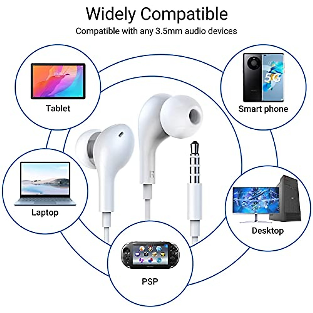 Earbuds Wired in-Ear Headphones Magnetic Earphone with Microphone for Samsung Galaxy A03s A12 A13 A52 A22 A32 A02 A42 5G A11 A21 A31 A51 A71 A10e S10 S9 Plus Note 9 Moto E Blu G91 Pro LG Phone