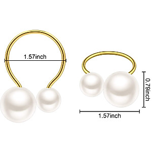 14 Packs Pearl Napkin Ring Adjustable Metal Napkin Ring Holder Serviette Buckle Holder for Valentine's Day Easter Family Gathering Dinner Party Wedding Decor Thanksgiving Day