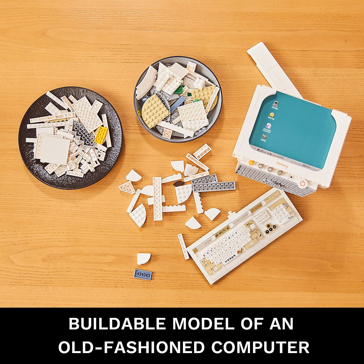 BRICKKK PANTASY Retro Computer Block Set, Vintage Computer Architecture Model Building Kit Home or Office Display Block Brick Set, Collectible Gift Ideas, DIY Creative Activities for Adult and Teen