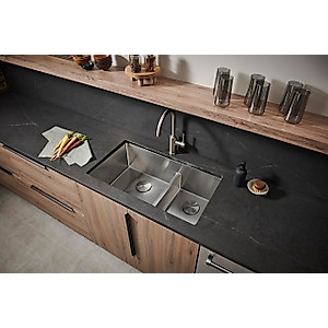 Ruvati 33-inch Low-Divide Undermount Tight Radius 60/40 Double Bowl 16 Gauge Stainless Steel Kitchen Sink - RVH7419
