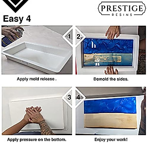 Epoxy Mold – 10 x 18 in≈ -River Table Reusable Molds - 3" Tall Solid HDPE 3/8" Thick Casting Reusable Mold for River Table, Charcuterie Board, Cutting Board, Size May Vary IE: 17 3/4 x 9 3/4 in