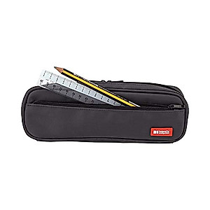 LIHITLAB Pen Case, 9.4 x 1.8 x 3 inches, Black (A7552-24)