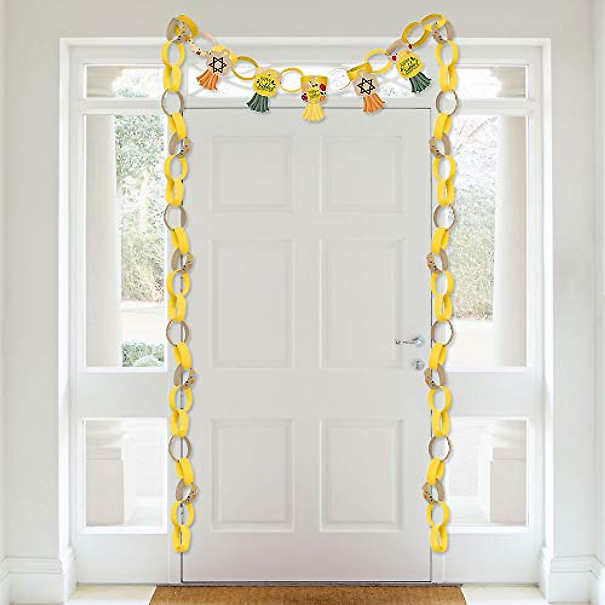 Big Dot of Happiness Sukkot - 90 Chain Links and 30 Paper Tassels Decoration Kit - Sukkah Jewish Holiday Paper Chains Garland - 21 feet