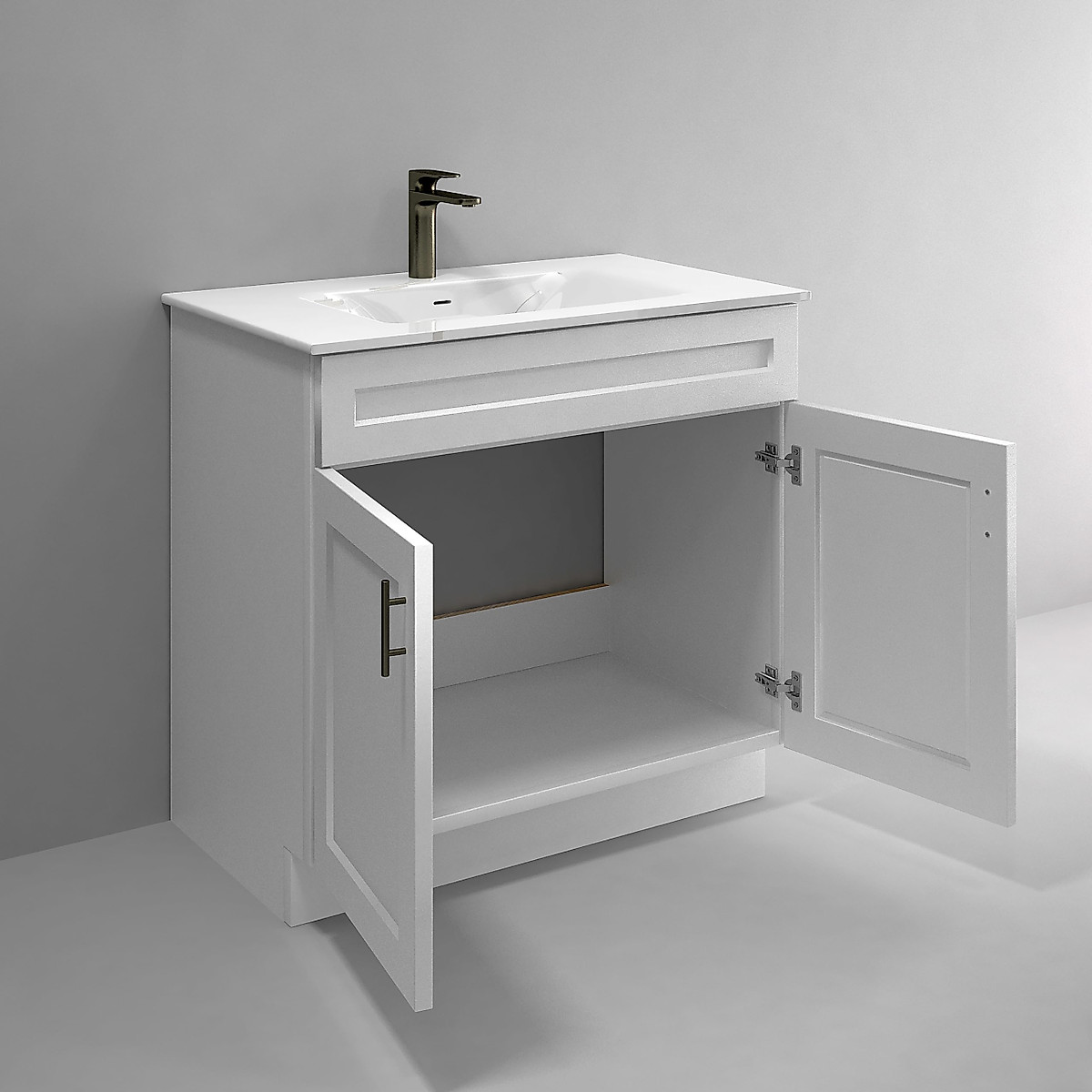 La Royal White Shaker Sink Base Bathroom Vanity Ready-to-Assemble Cabinet 36" Width