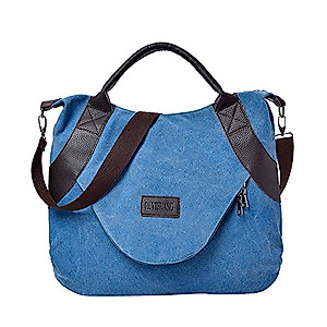 HunYUN 2020 New Women Totes Retro Women's Canvas Zipper Shoulder Bags with Corssbody Bag&Handbag The Tote Bag