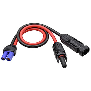 zdyCGTime 10AWG EC5 Female to Solar Male and Female Photovoltaic Power Cord Kit is Compatible with EC-5 Female Plugs and Solar Connectors,for Solar Motorcycle Weeder Generator etc.(40cm/1Pack)