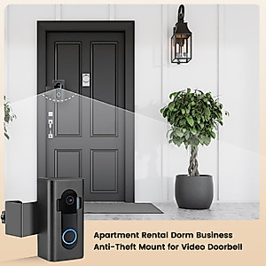 EUKI Anti-Theft Video Doorbell Door Mount, Compatible with Video 4/3/3 Plus/2/1, No-Drill Fit for Most Holder for Apartment, Bracket
