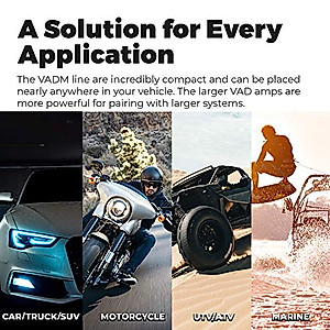 NVX VADM4 400W RMS Full Range Class D 4-Channel Car/Marine/Powersports Compact Micro Amplifier - Marine Certified