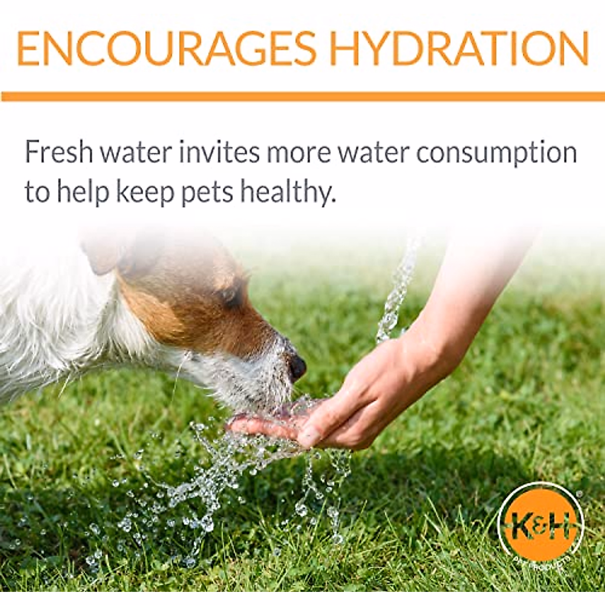 K&H Pet Products CleanFlow Filtered Water Bowl for Medium and Large Dogs, Pet Drinking Water Fountain, Dog Water Dispenser, Granite Medium 1.4 Gallon & 1 Gallon Reservoir