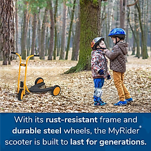 Children’s Factory MyRider 3 Wheel V Scooter for Kids, Girls & Boys Micro Scooter, Homeschool/Daycare/Preschool Outdoor Play Equipment, Yellow/Blk