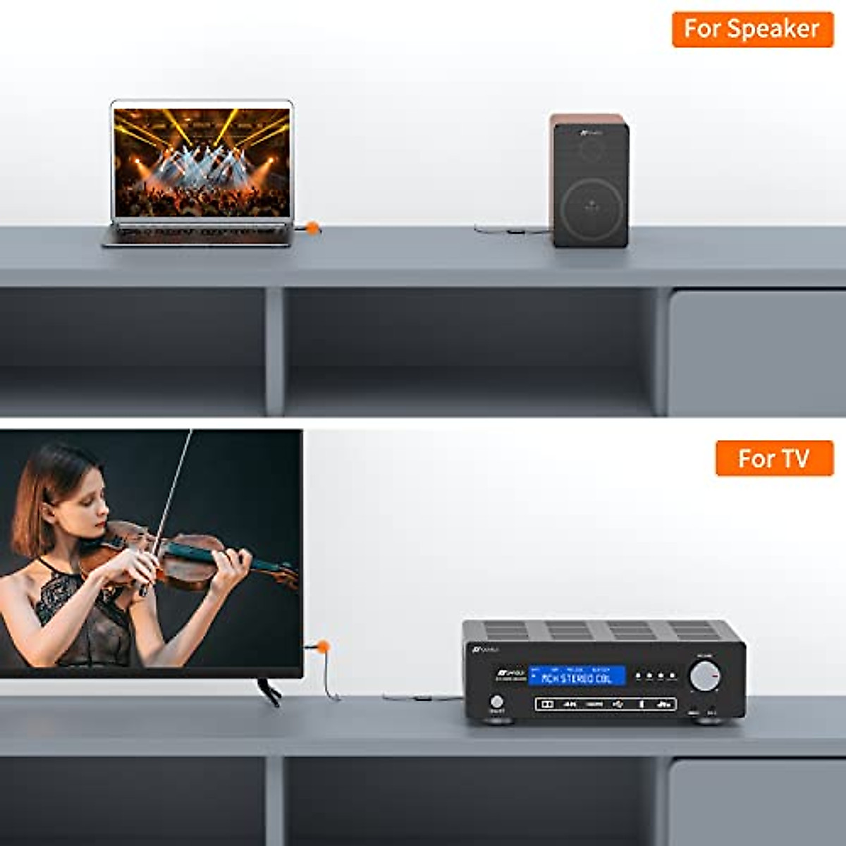 3.5mm to RCA Cable, (6.6ft/2M) RCA Male to Aux Audio Adapter HiFi Sound Headphone Jack Adapter Metal Shell RCA Y Splitter RCA Auxiliary Cord 1/8 to RCA Connector for Phone Speaker MP3 Tablet HDTV