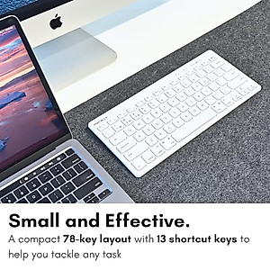 Macally Small Bluetooth Keyboard for Mac - Multi Device Wireless Keyboard for Mac Mini / Pro, Macbook Pro / Air, iMac, iPad, iPhone, PC Computer, Laptop - Compatible Apple Keyboard Wireless Compact