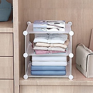 GuanJun Storage Shelf Dividers,Closet Shelf Organizer Divider and Separator for Storage and Organization (White1, 2-Layers)…