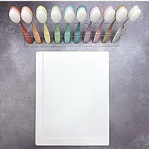 Waffle Flower Stencil Mat - Matte White Silicone Craft Mat w/Storage Bag for Ink Blending. Non-Slip, Waterproof, Heat-Resistant, Non-Stick and Non-Reflective. 9x12" Open Edge for Bigger Media Sizes.