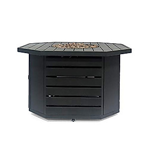 Mona Octagonal Iron Fire Pit, Matte Black